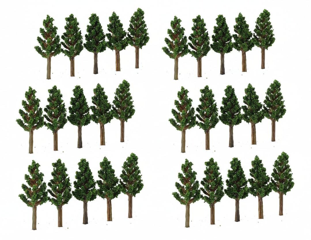 100pcs Miniature Model Trees 35mm for N Scale Railway Diorama Landscape ...
