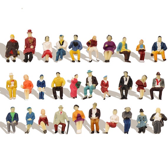60 Pcs Layout People 60-Piece HO Scale People Figures - Painted Model ...