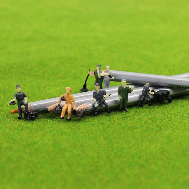 50 Pcs Miniature Engineer Worker Bucket Ladder People 1:87 - Etsy