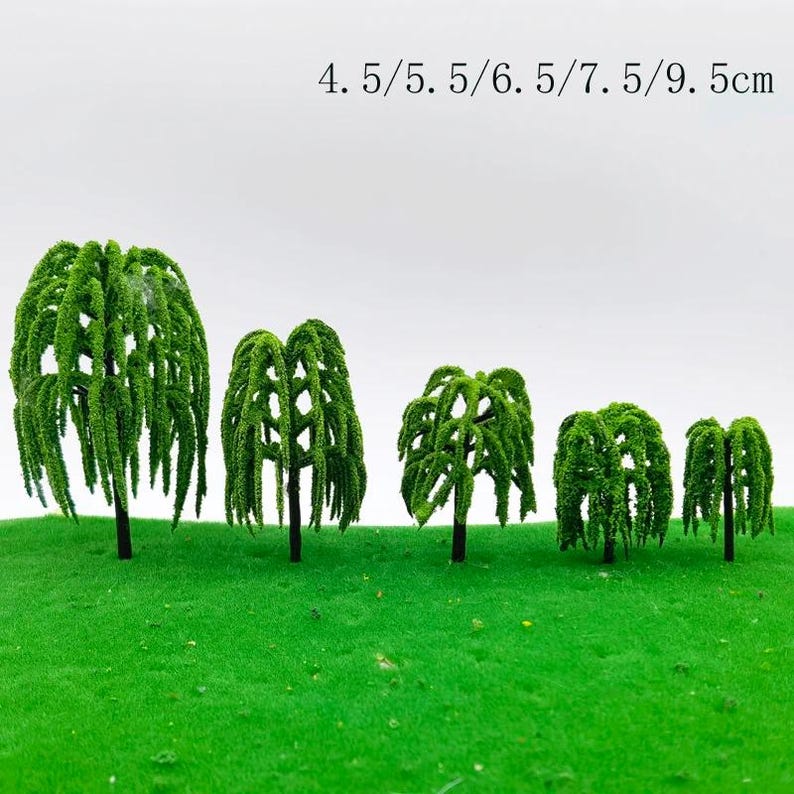 Miniature Willow Tree Models DIY Scenery Craft Supplies (50pcs, 4.5-9 ...