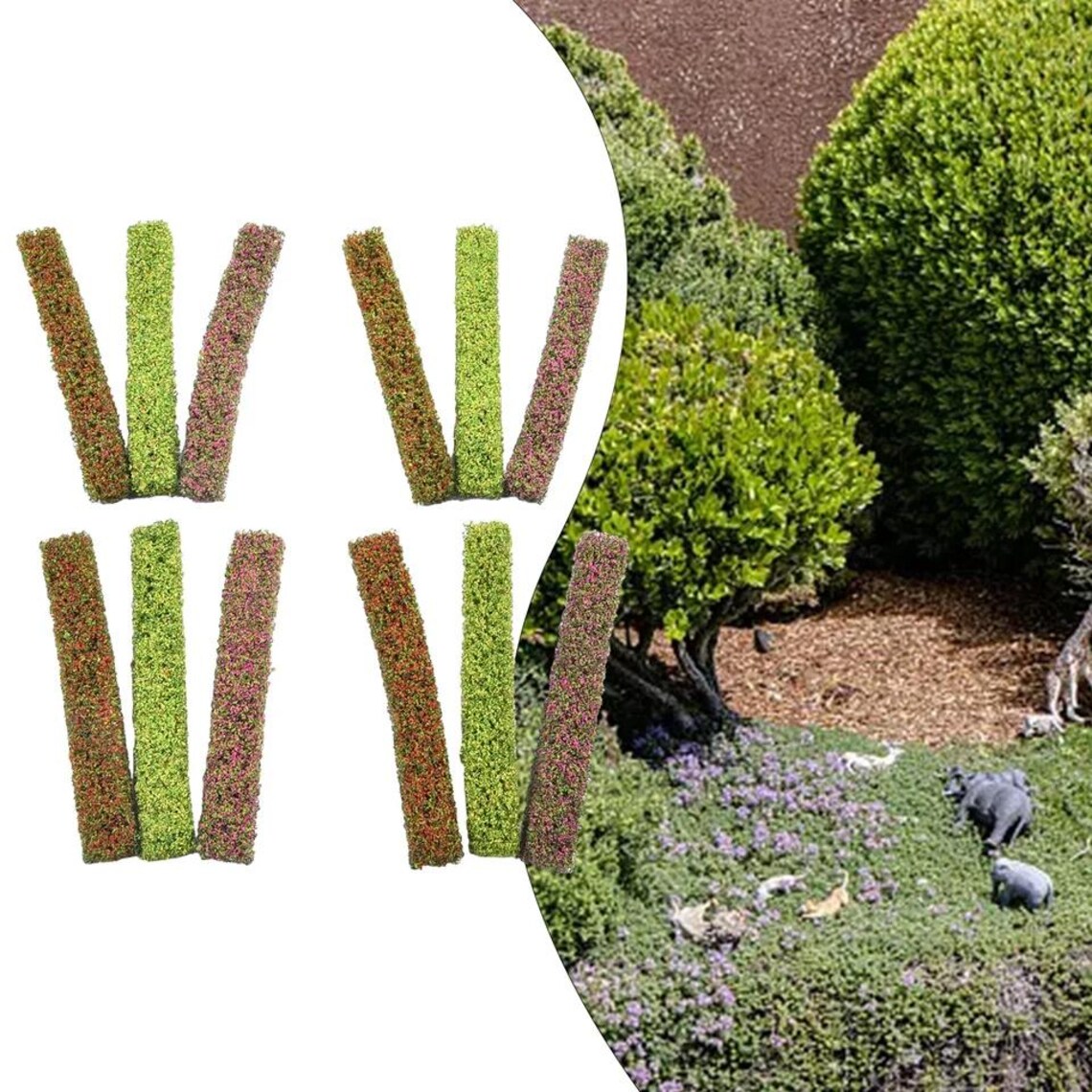 12 Pcs Mixed Miniature Shrub Strips Grass Fence Models DIY Sand Table ...