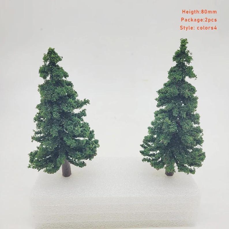 Miniature Pine Trees 100mm Model Landscape Scenery for Train Railway ...