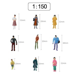 100pcs Miniature People Figures 1:100 Scale Model Train Layout Diorama ...