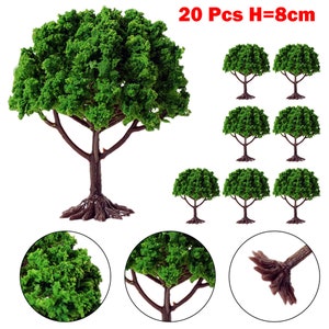 20 Pcs 8cm Miniature Tree HO OO Scale Models Train Railway Accessories ...