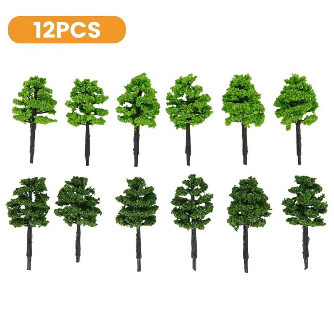 12pcs Miniature Model Trees, 5cm Realistic Greenery for HO OO N Scale ...