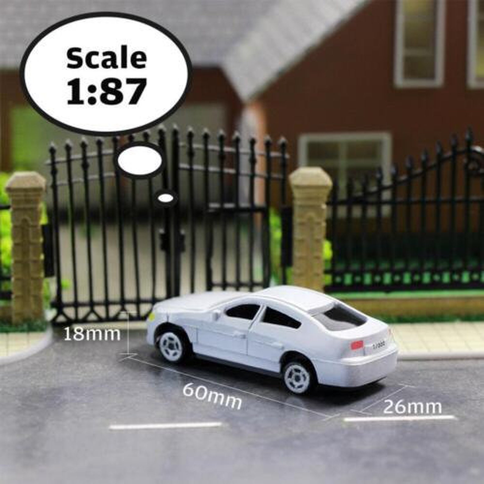 60 Pcs Miniature Car 1:87 Vehicle HO Scale Models Landscape - Etsy