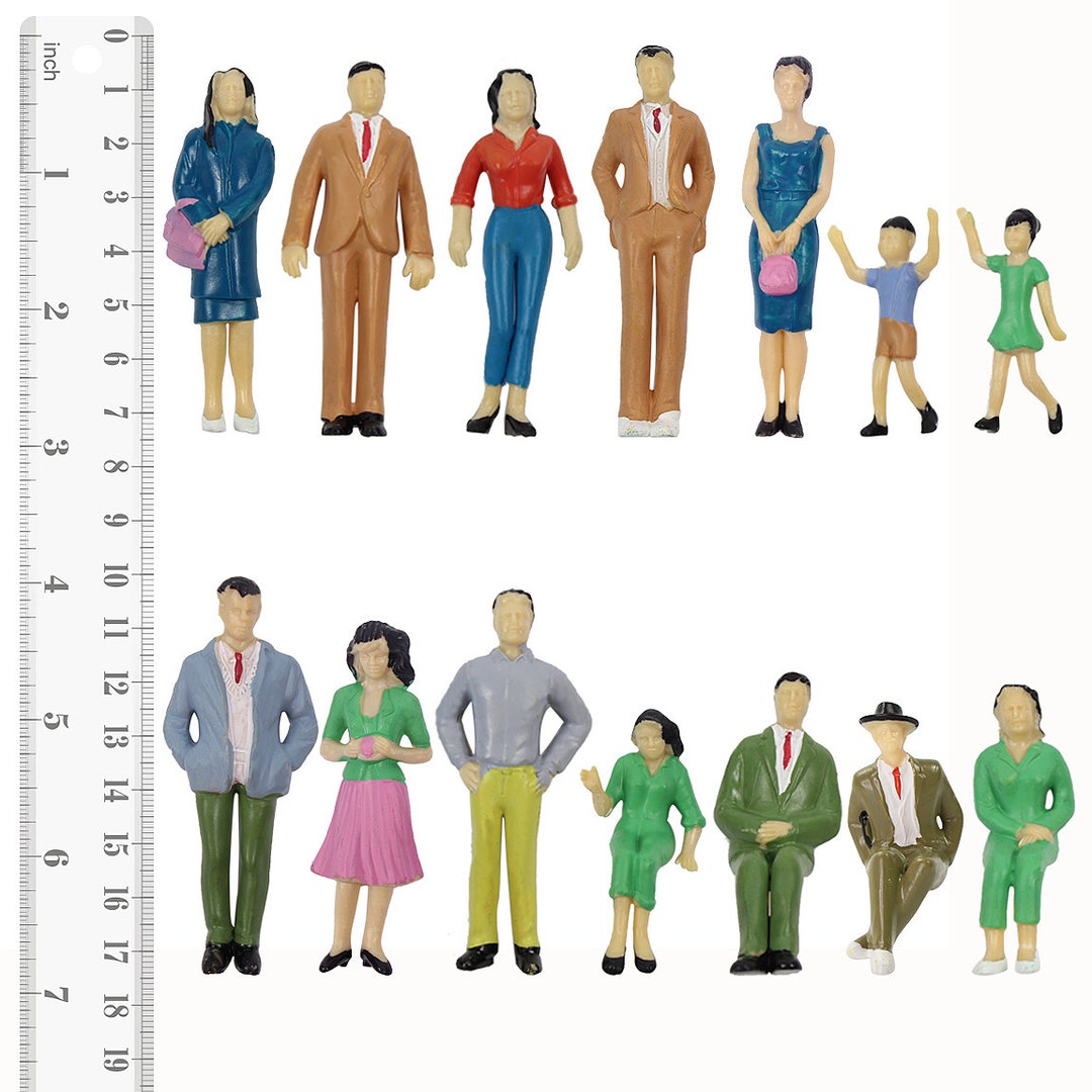 14pcs Miniature People Figures 1:25 Scale Tiny Figurines for Crafts ...