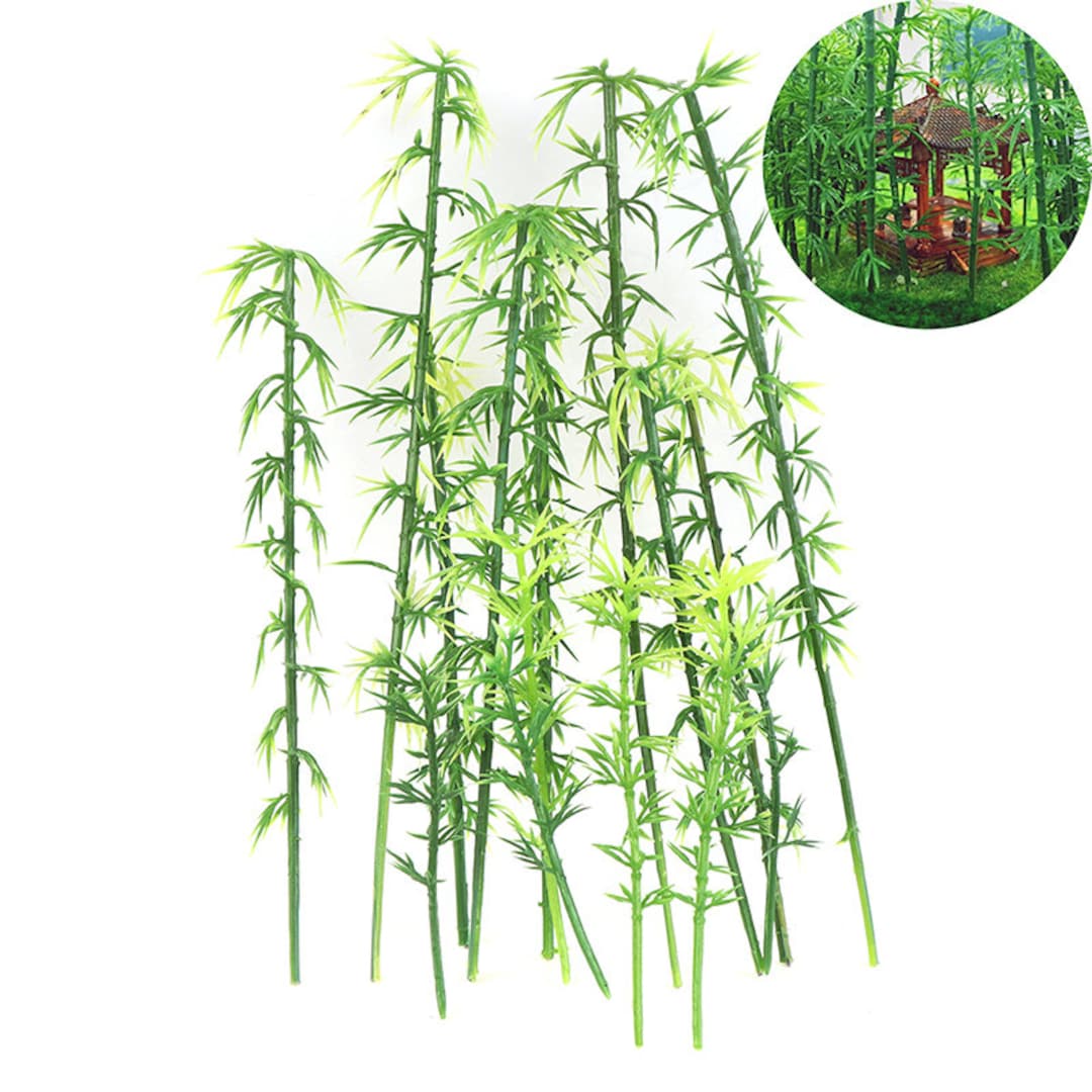 20 Pcs Miniature Bamboo Tree Models Train Railway Accessories Forest ...