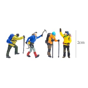 Miniature Mountain Hiking & Ice Climbing Figures 1:87 Scale Model ...