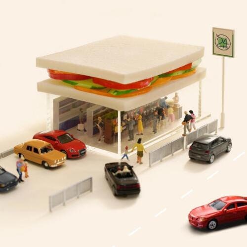 60 Pcs Miniature Car 1:87 Vehicle HO Scale Models Landscape Building ...