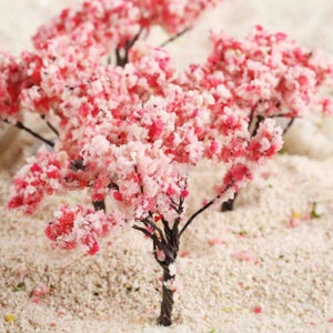 20 Pcs Miniature Sakura Cherry Blossom Tree Models Train Railway ...