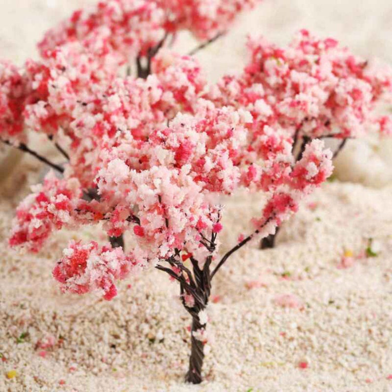 20 Pcs Miniature Sakura Cherry Blossom Tree Models Train - Etsy