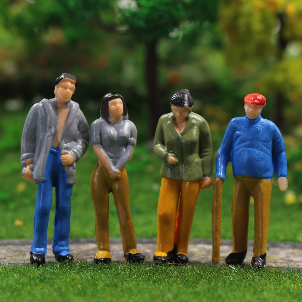 50pcs 1:50 O Scale Miniature People Model Train Standing & Sitting ...