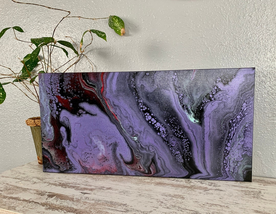 Bleeding Galaxy - 12"x24" Acrylic Pour Painting - Etsy