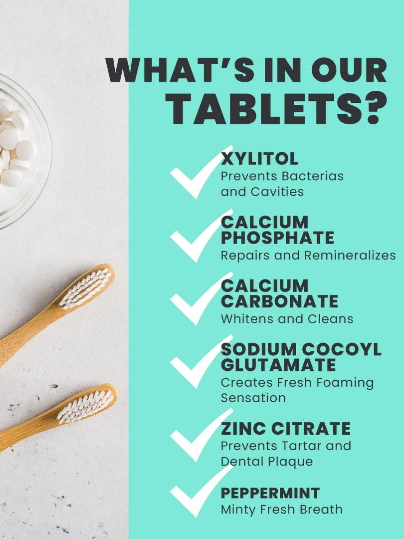 Plastic Free Natural Toothpaste Tablets Whitening Zero - Etsy