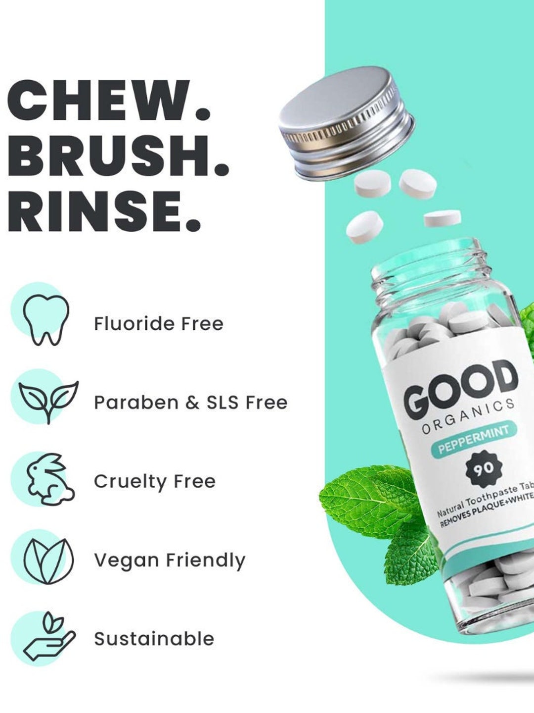 Plastic Free Natural Toothpaste Tablets Whitening Zero - Etsy