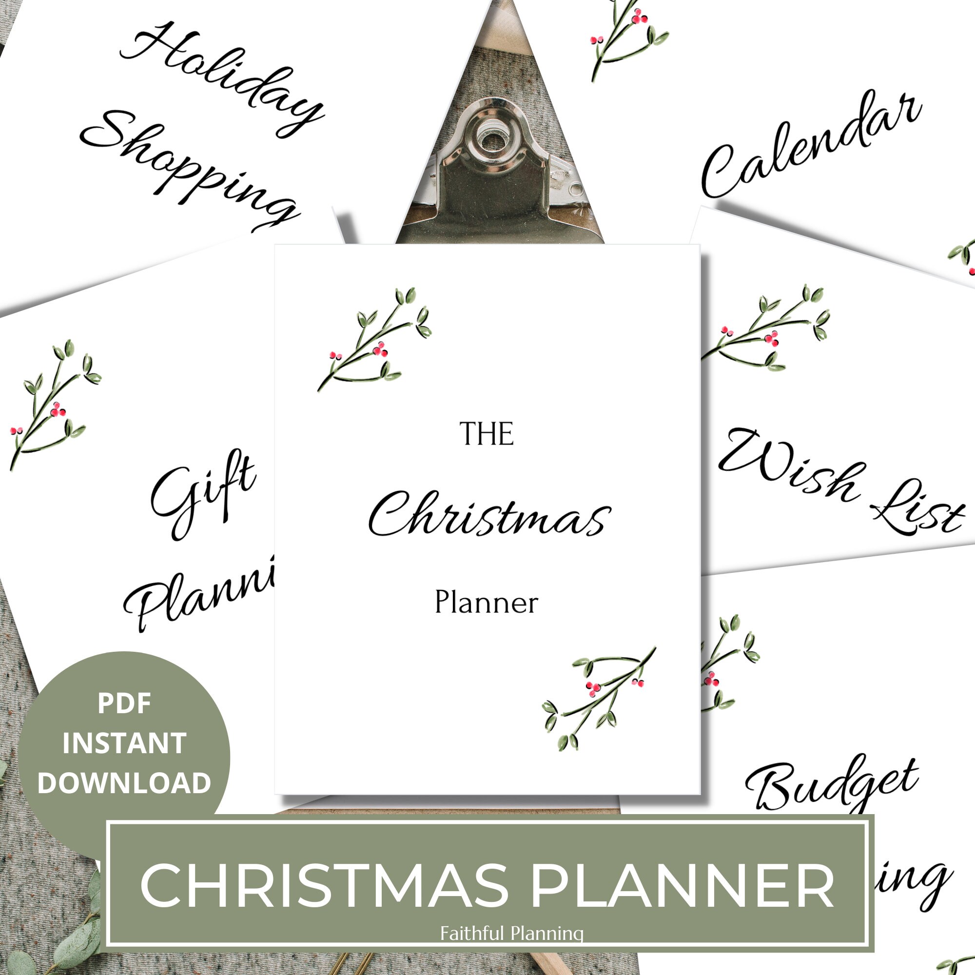 Christmas Planner Printable, Holiday Planner, Christmas Gift List, Gift ...