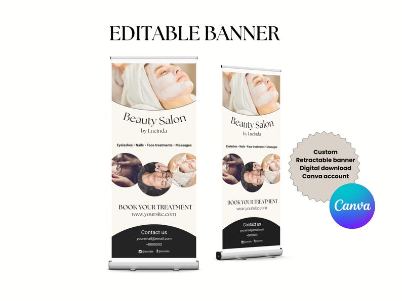 Beauty Salon Retractable Banner, Retractable Banner, Custom Retractable ...