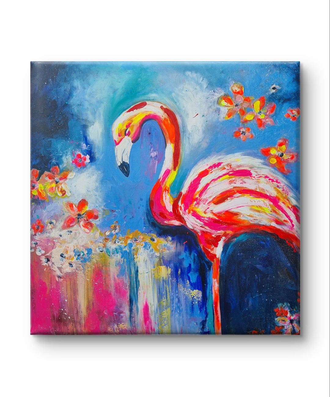 Abstrakte Leinwand Original Pink or Gray 80x80 cm Acrylgemälde auf Leinwand, moderne Acrylkunst ...