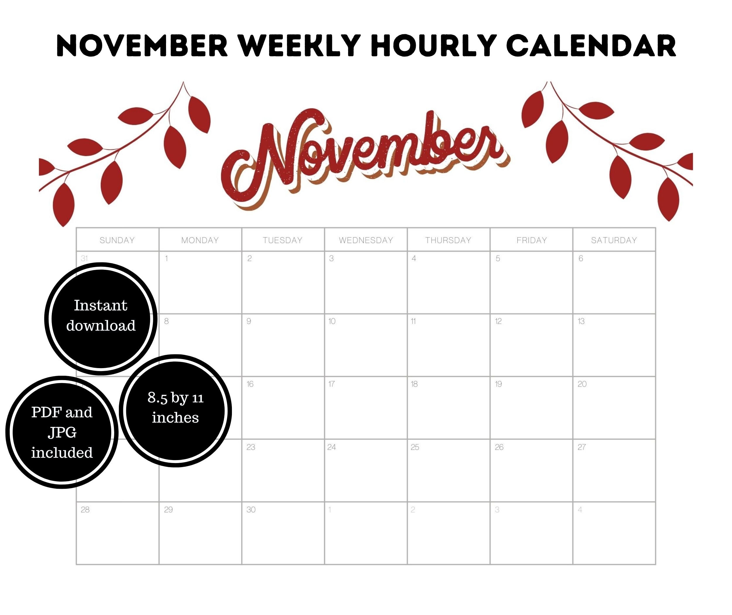 Printable November Calendar 2021, Fall November Calendar 2021, Planner ...