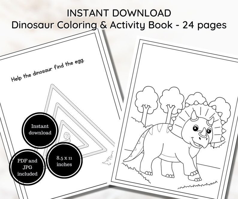 Dinosaur Coloring and Activity Book, Kids Activities, Child Activities ...