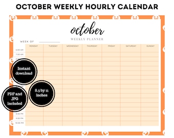 Printable October Calendar 2021 Fall October Calendar 2021 | Etsy