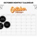 Printable October Calendar 2021, Fall October Calendar 2021, Planner ...