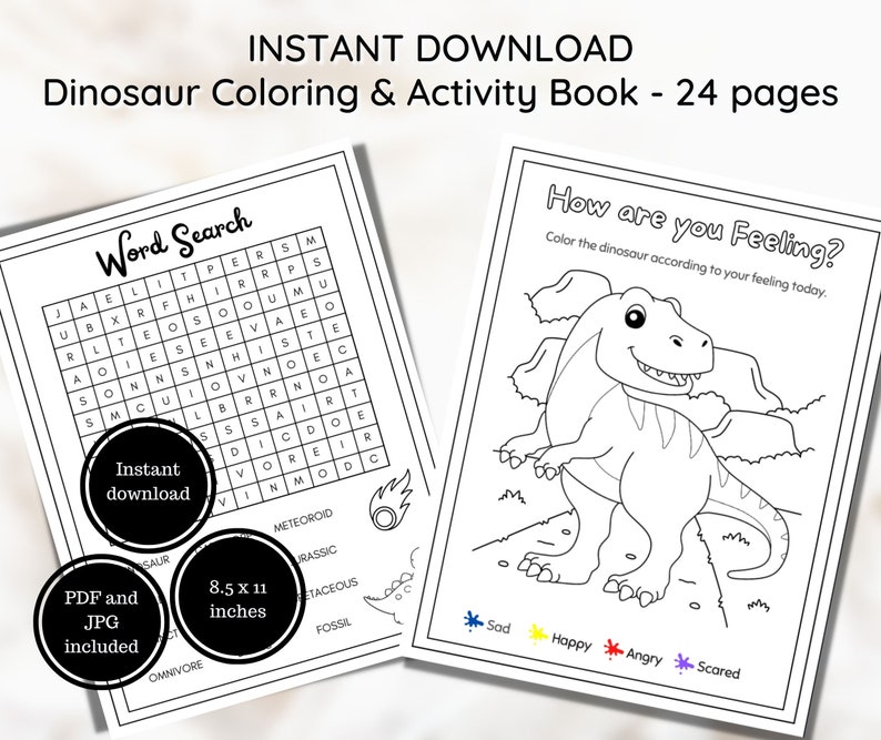 Dinosaur Coloring and Activity Book, Kids Activities, Child Activities ...