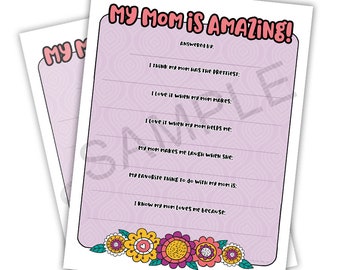 Mother's Day Questionnaire Mother's Day Gift Gift Ideas for Moms Letter ...