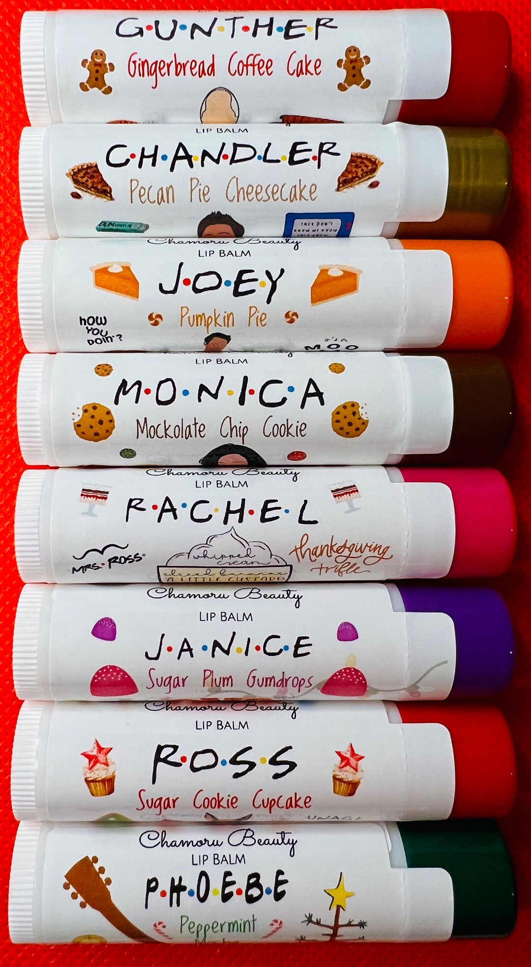 FRIENDS Inspired Holiday Lip Balm Collection (includes 8) - Etsy