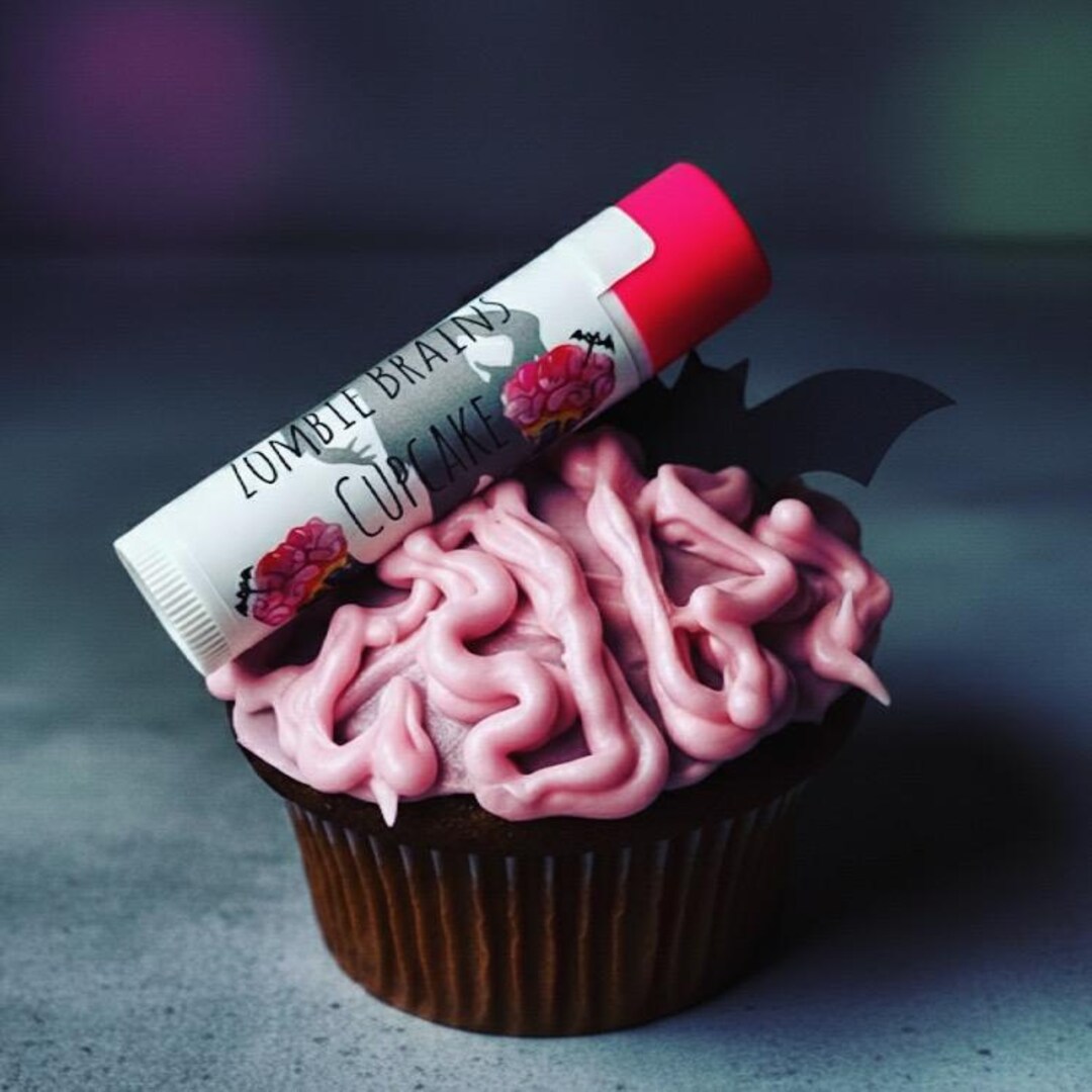 Zombie Brains Cupcake – Raspberry Chocolate Lip Balm (.15oz) - Etsy