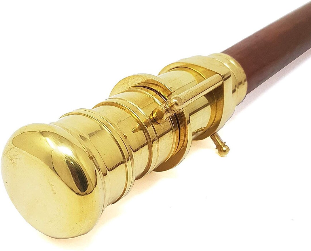 Brass Art Brass Telescope Handle Wooden Cane Collectible Handmade ...