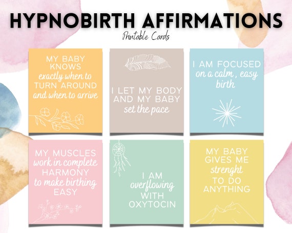 Birth Affirmation Cards Hypnobirth Affirmations Positive - Etsy