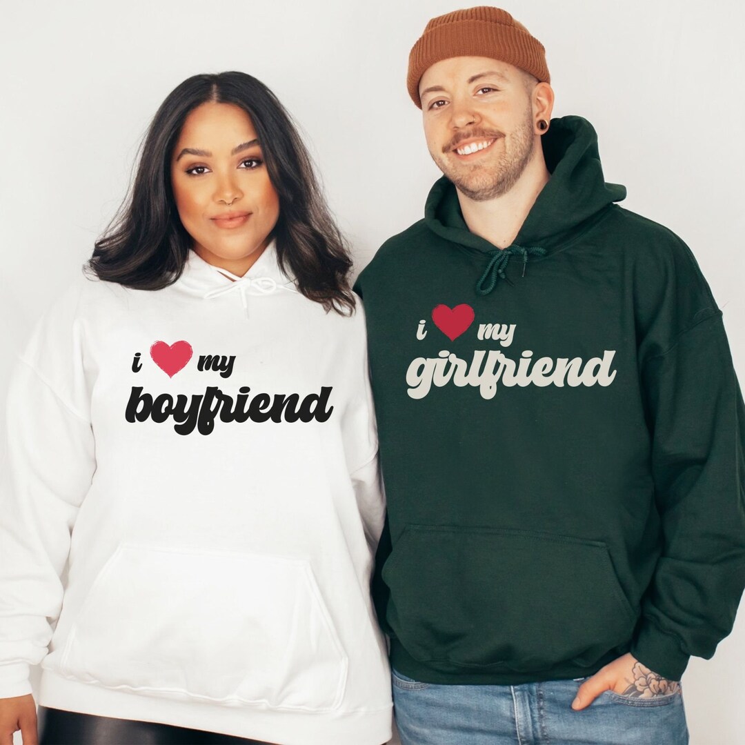 I Love My Girlfriend Shirt Matching Hoodies 1 Year Anniversary Gift for ...