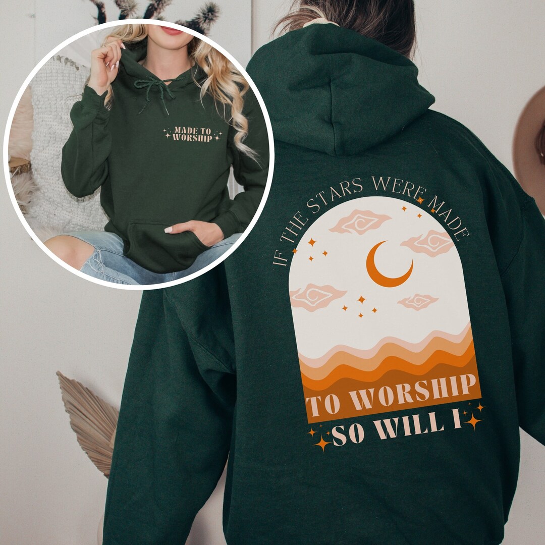 Boho Made to Worship Christian Hoodie Christian Hoodies Pink Christian ...