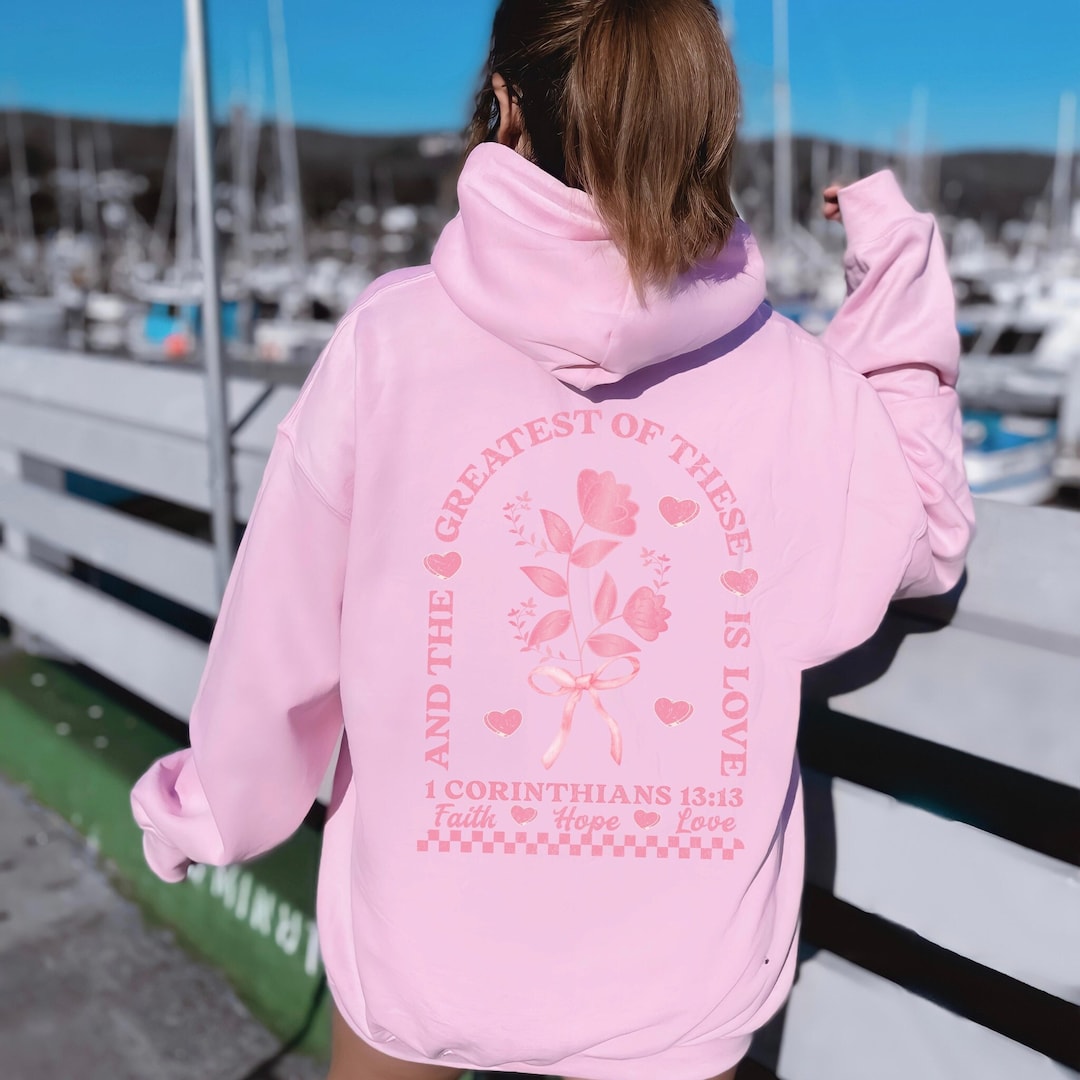 Womens Christian Hoodie Pink Wildflower Hoodie Christian Merch ...