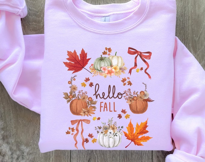 Autumn Fall Maple Leaves Crewneck Sweatshirt, Cottagecore Autumn Fall ...