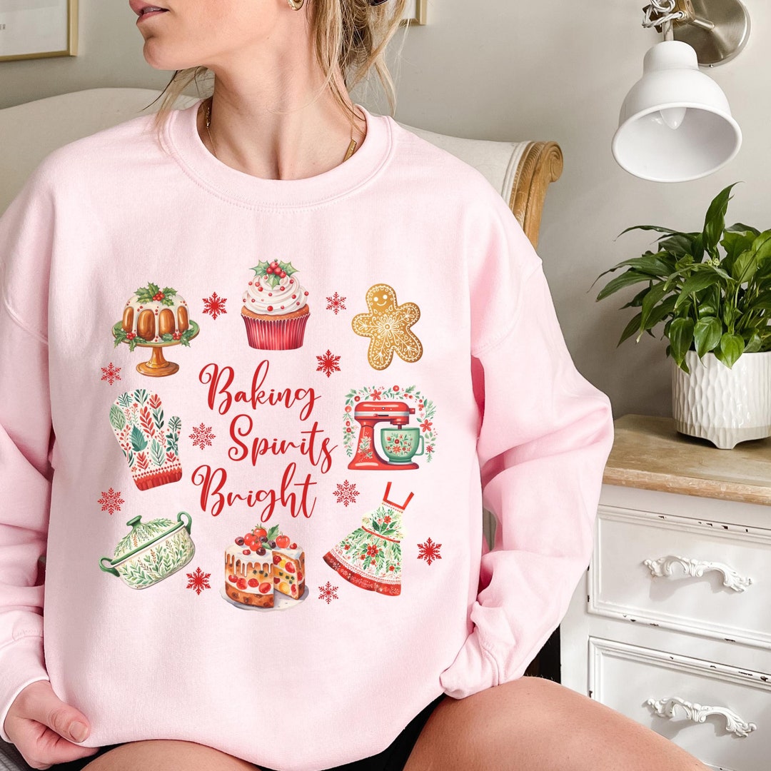 Baking Spirits Bright Christmas Gingerbread Baking Sweatshirt Christmas ...