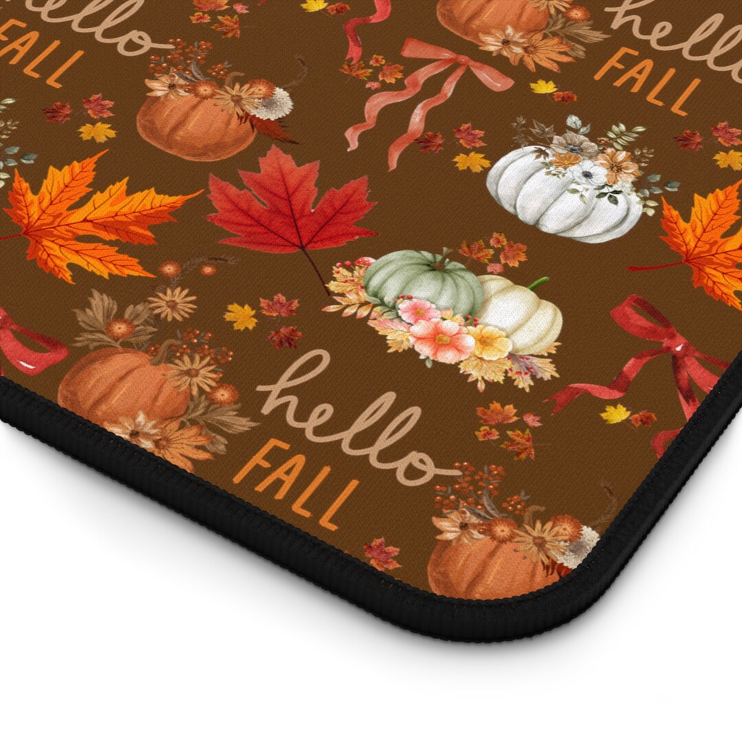 Hello Fall Desk Mat Desk Mats Autumn Aesthetic Cottagecore Home Office ...