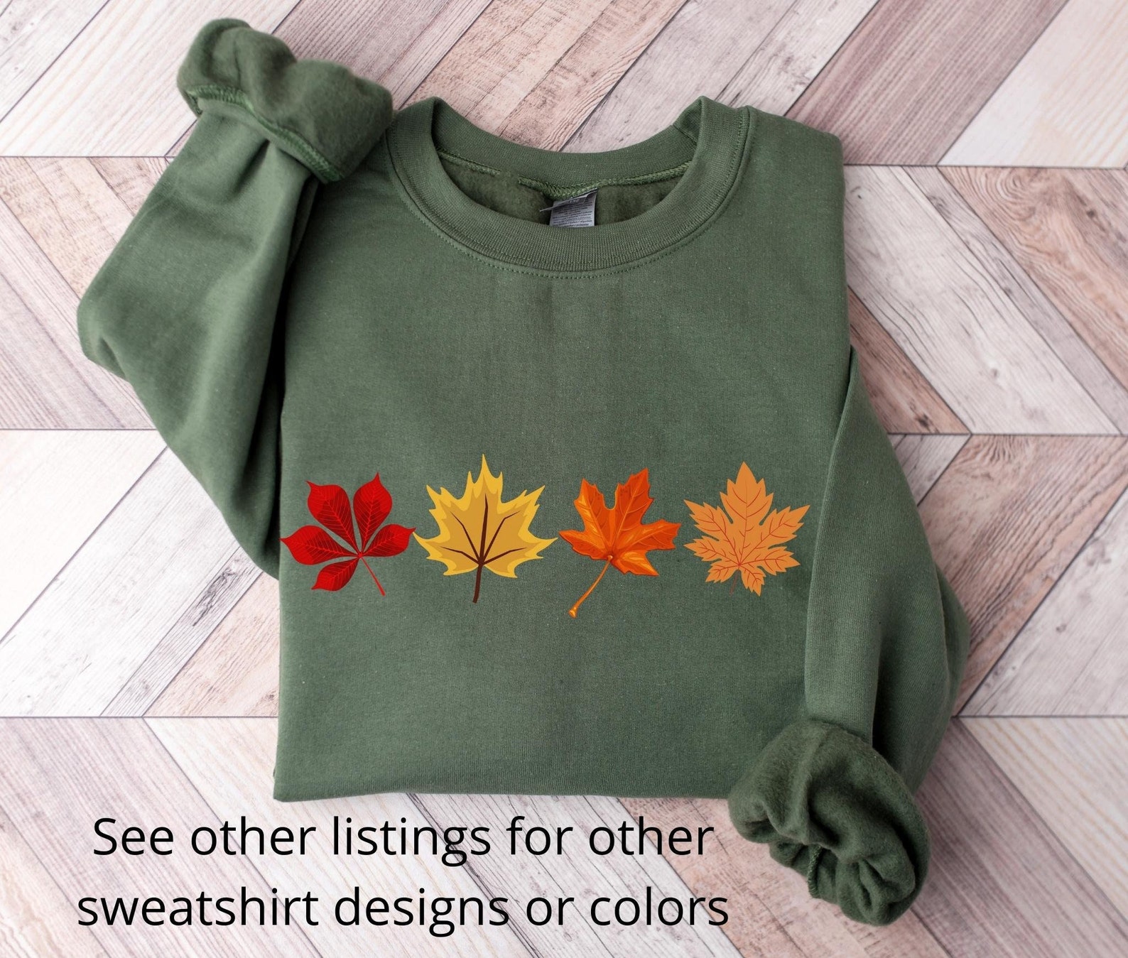 Autumn Fall Maple Leaves Crewneck Sweatshirt, Cottagecore Autumn Fall ...