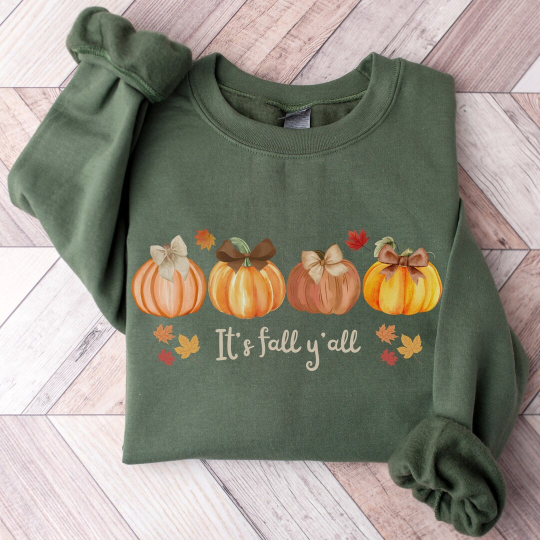 Its Fall Yall Pumpkin Sweatshirt Dark Coquette Fall Sweatshirt Bow ...
