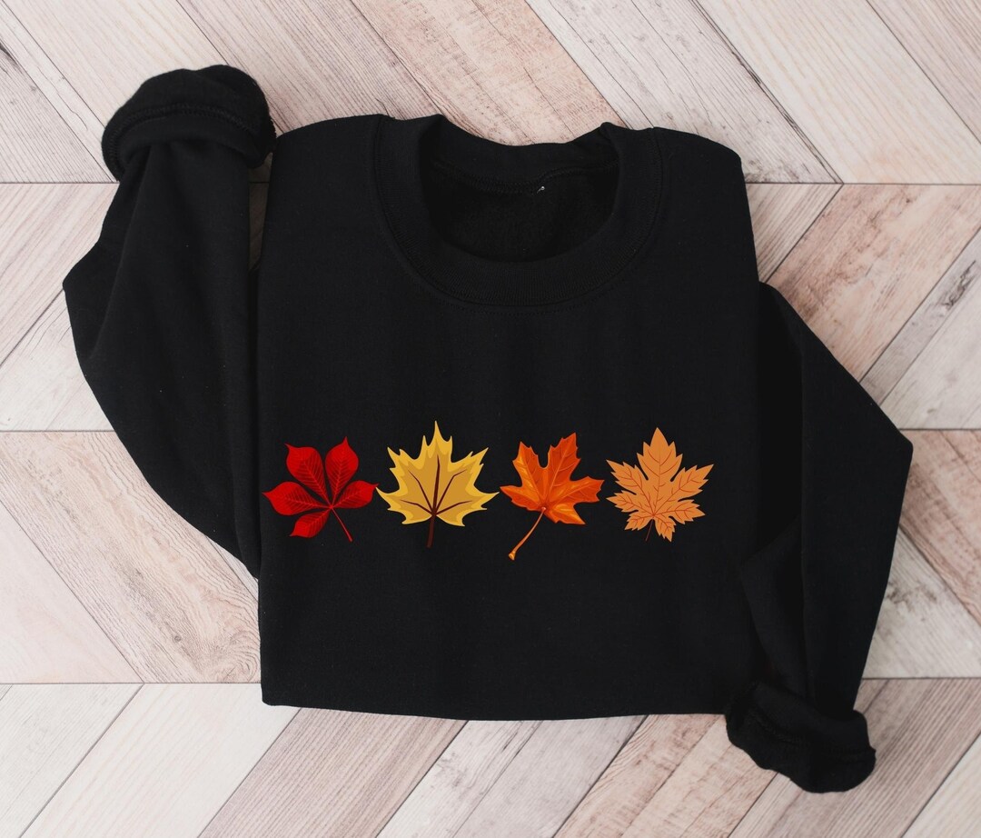 Autumn Fall Maple Leaves Crewneck Sweatshirt, Cottagecore Autumn Fall ...