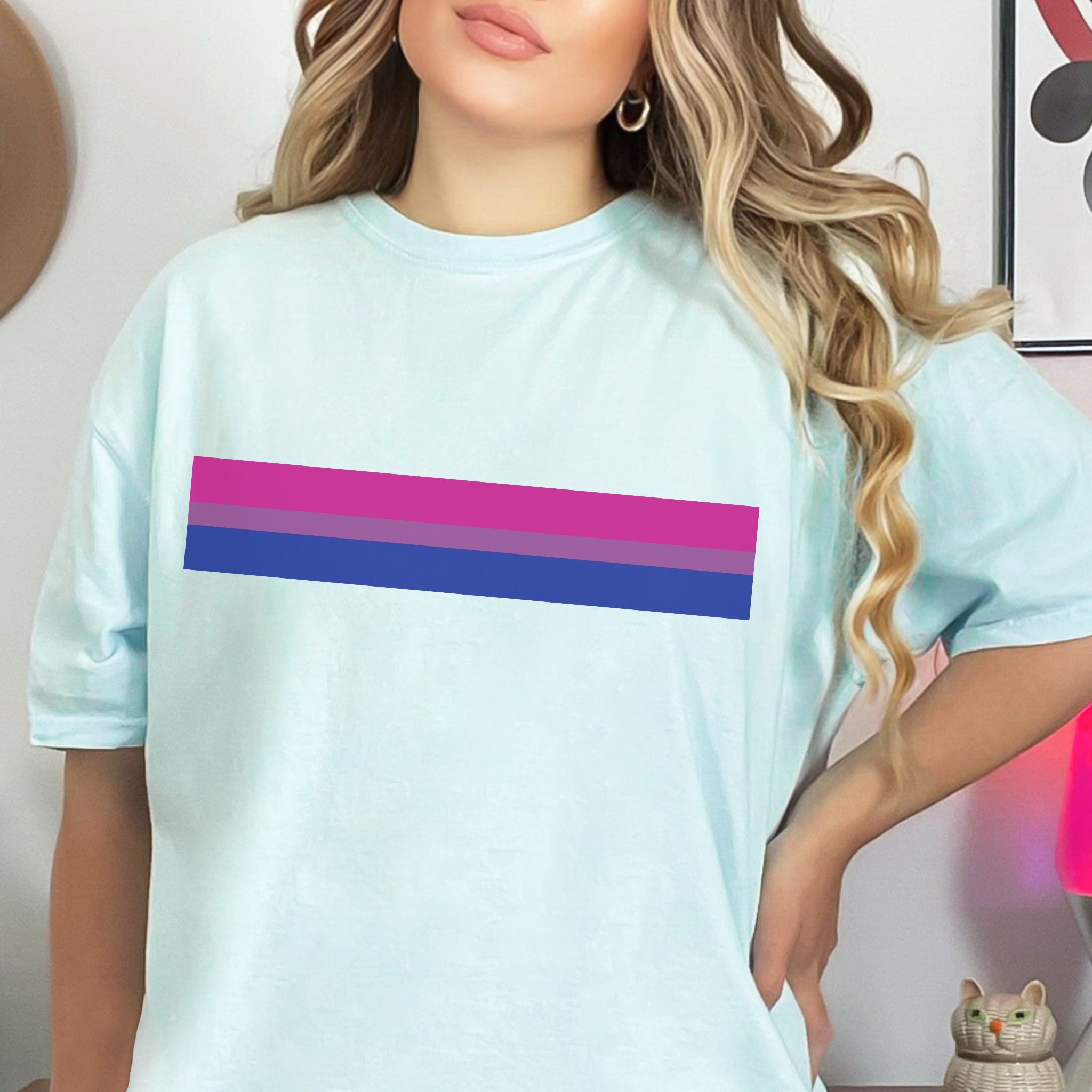 Subtle Bi Pride Shirt Subtle Pride Flag Outfit Unlabeled - Etsy