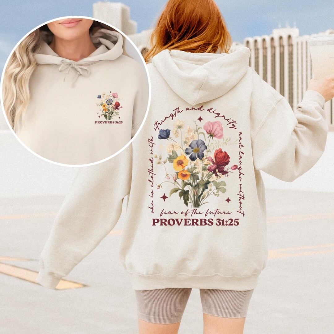 Christian Hoodies for Women of the Bible Verse Hoodie Wildflower ...