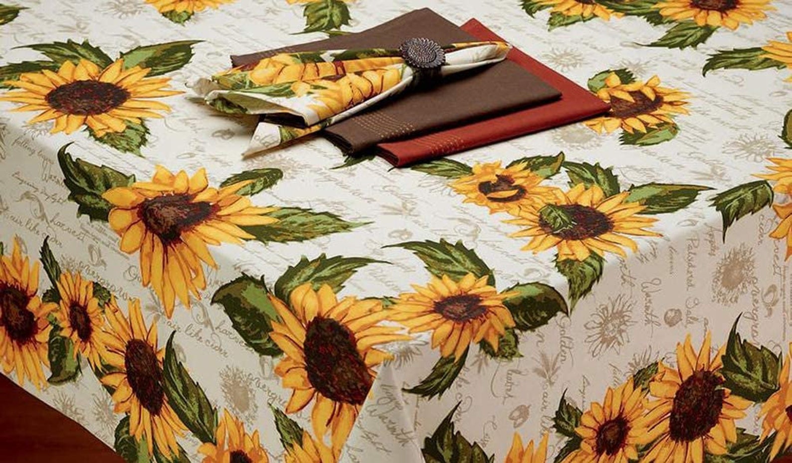 Rustic Sunflower Table Linens (52x52 Inch Tablecloth) - Etsy