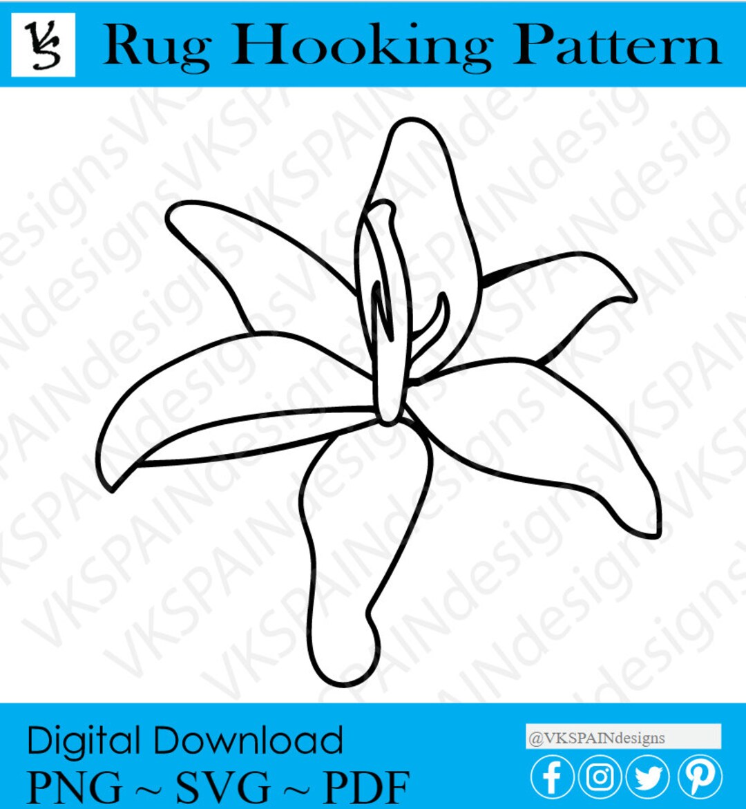 Rug Hooking SVG Rug Hooking Pattern SVG Rug Hooking Supplies Flower ...