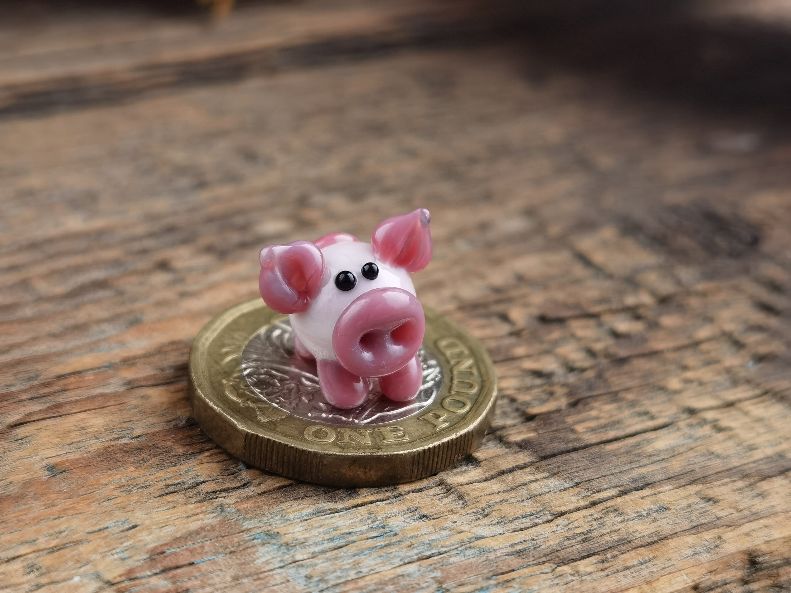 Pig Figurine Pig Miniature Tiny Pig Glass Pig Tiny Figurine - Etsy