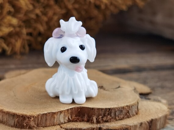 GLASS FIGURINES Maltese Figurine Maltese GIFT Dog Ornament Dog - Etsy