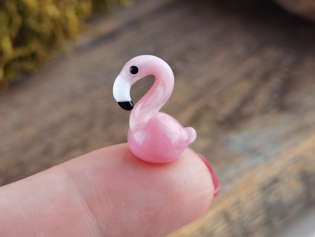 Glass Figurines Flamingo Bird Figurine Glass Flamingo Figurine Tiny ...