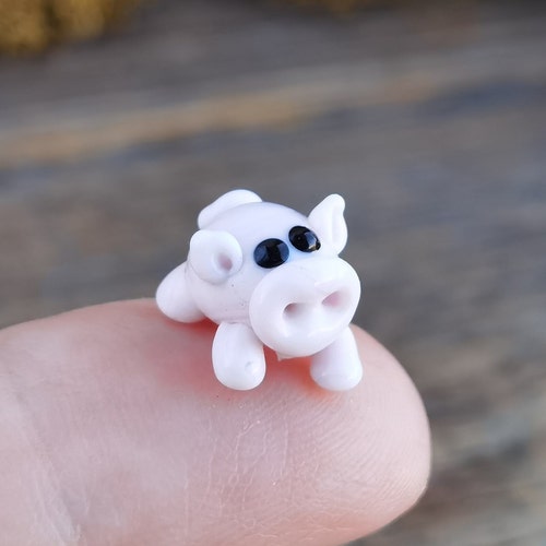 Pig Figurine Pig Miniature Tiny Pig Glass Pig Tiny Figurine - Etsy